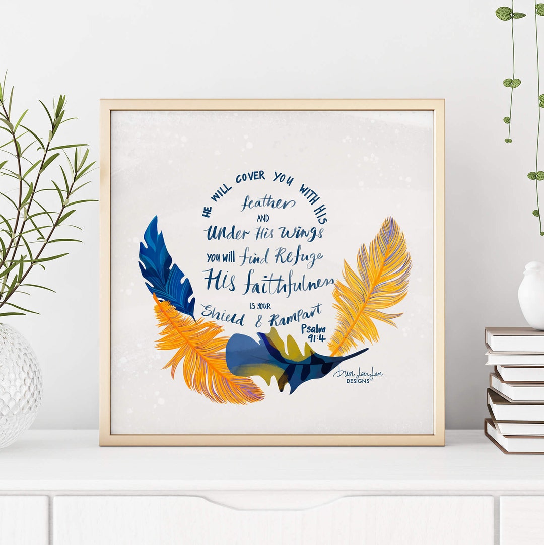 Covered by His Wings | Psalm 91 | Art Print | Christian Wall Art ...