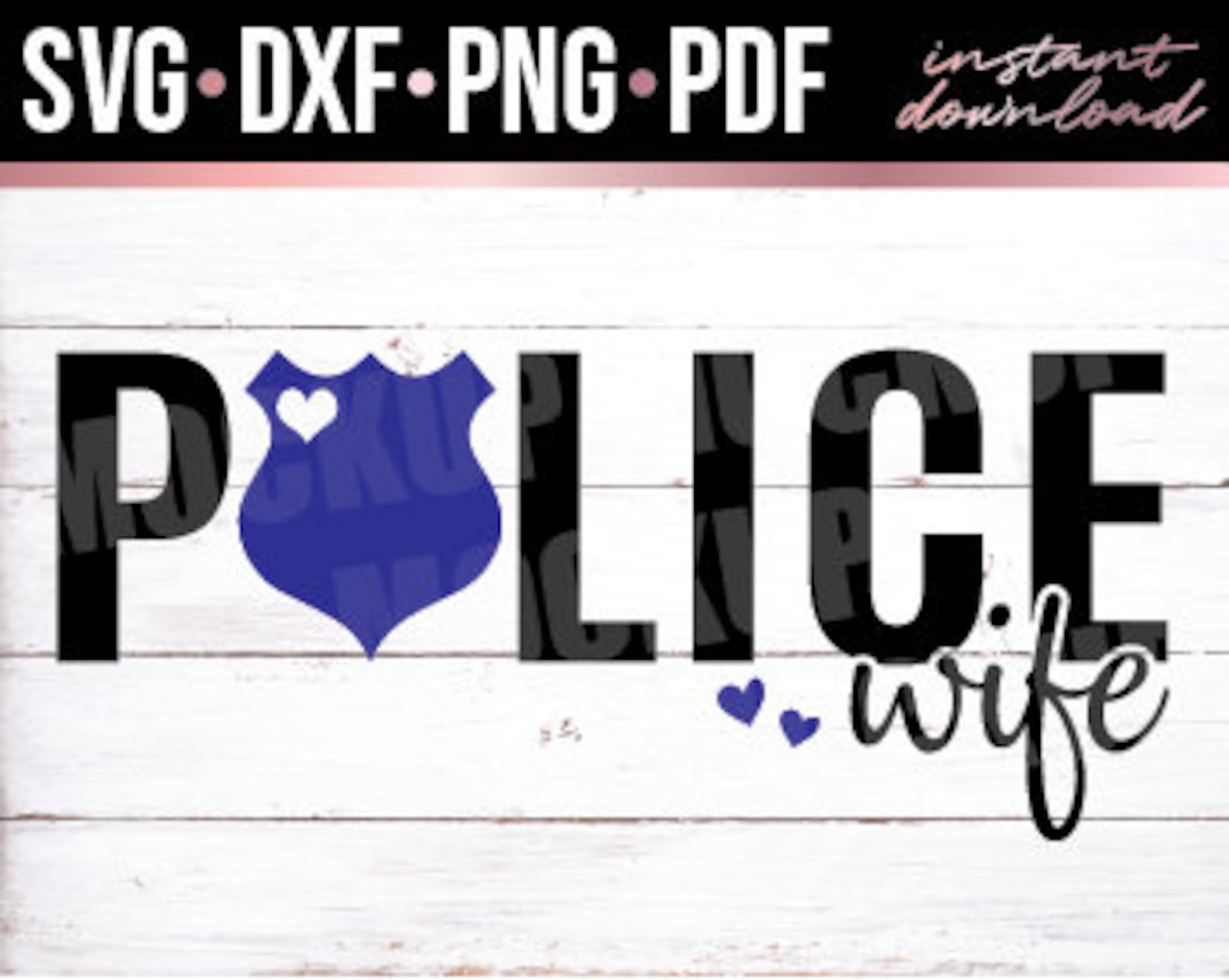 Police Wife Thin Blue Line Love Badge Police Officer - Etsy