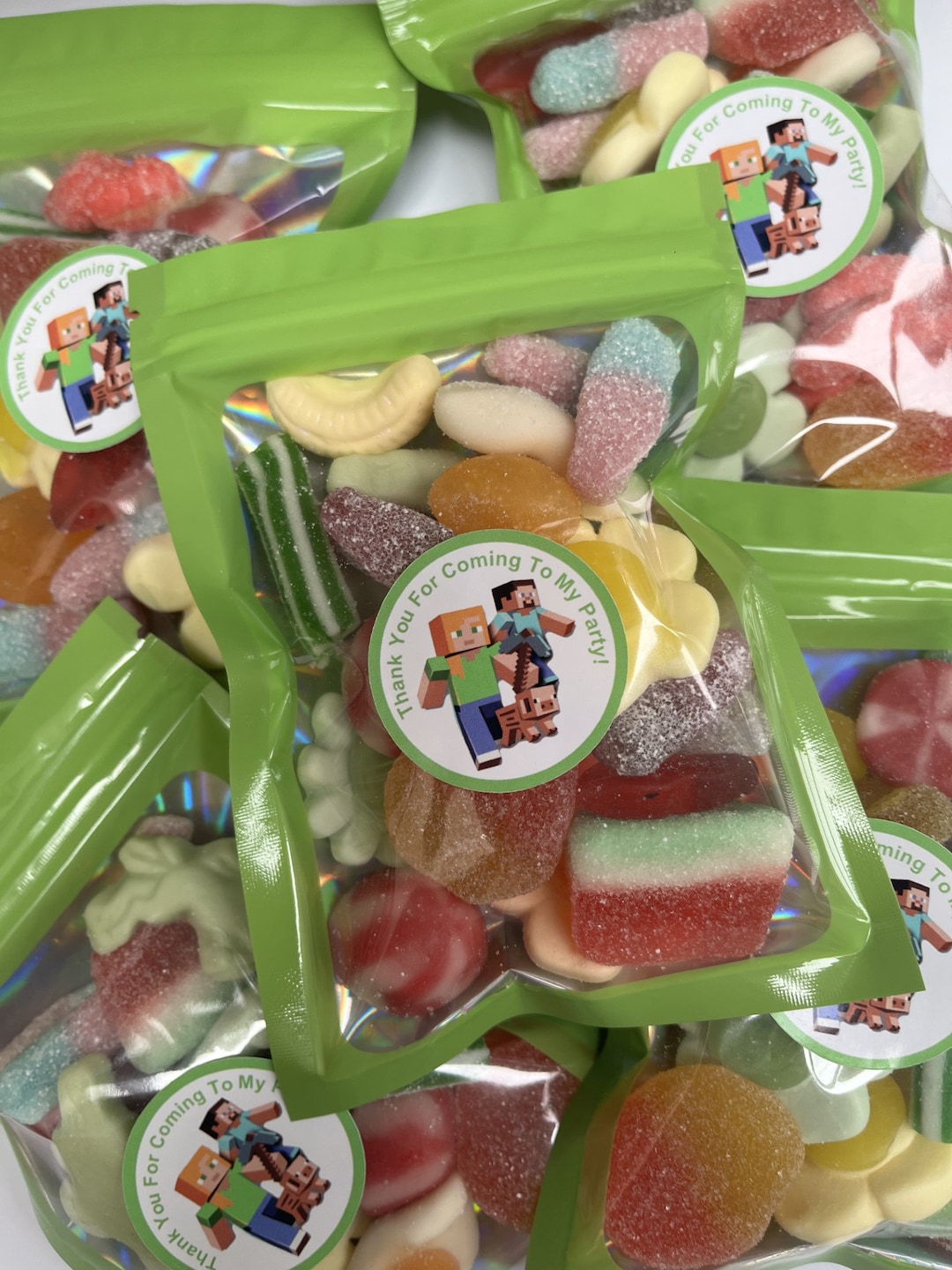 Green Minecraft Birthday Gummy Jelly Sweet Pouch Mix Party Bag - Etsy UK