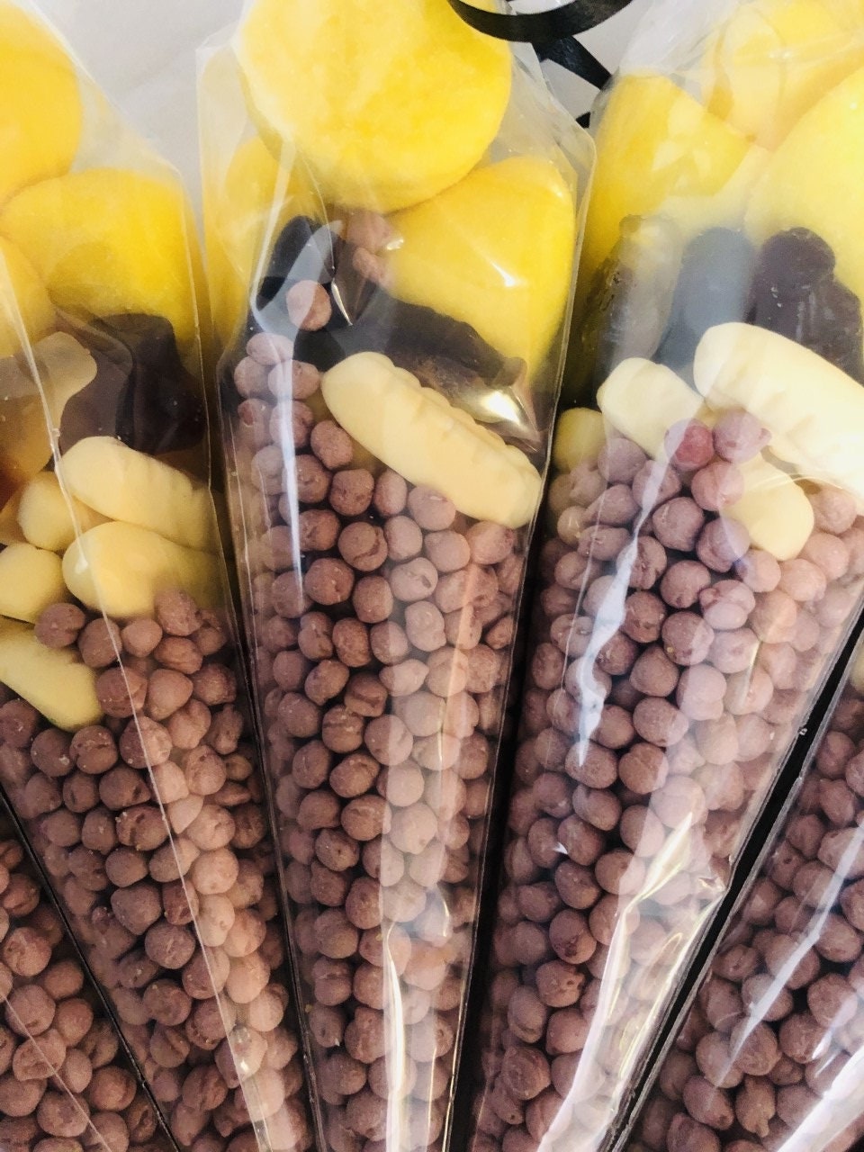 Yellow & Brown Sweet Candy Cones Sweets Party Bags Filled Bag - Etsy UK