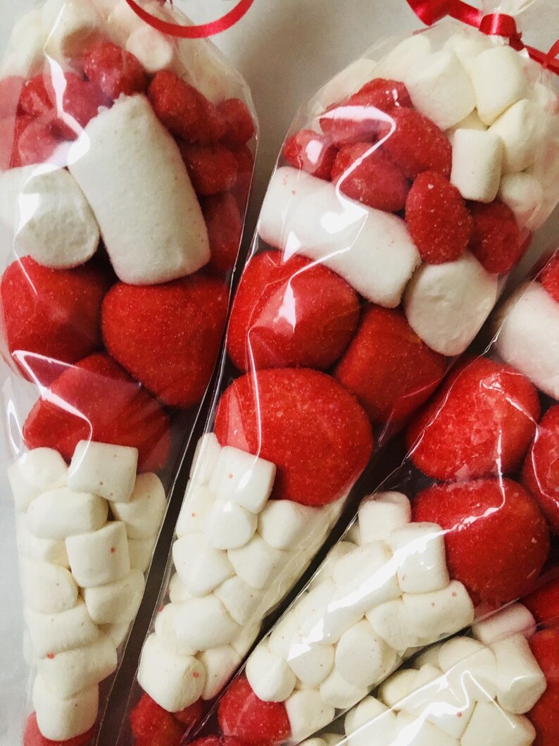 Red & White Sweet Candy Cones Sweets Party Bags Filled Bag - Etsy