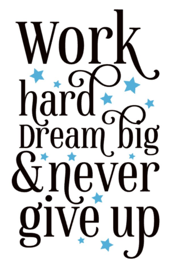 Work Hard Dream Big & Never Give up Vinyl Label/decal - Etsy