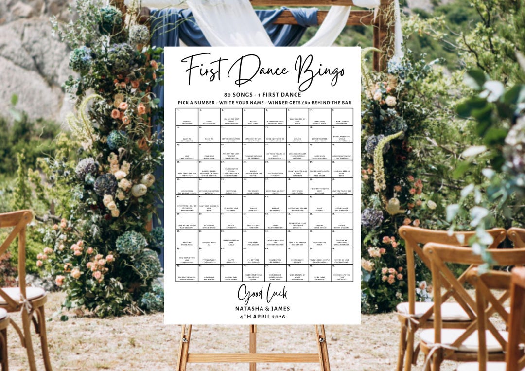 EDITABLE Personalised First Dance Wedding Bingo Sweepstake Sign / A1 ...