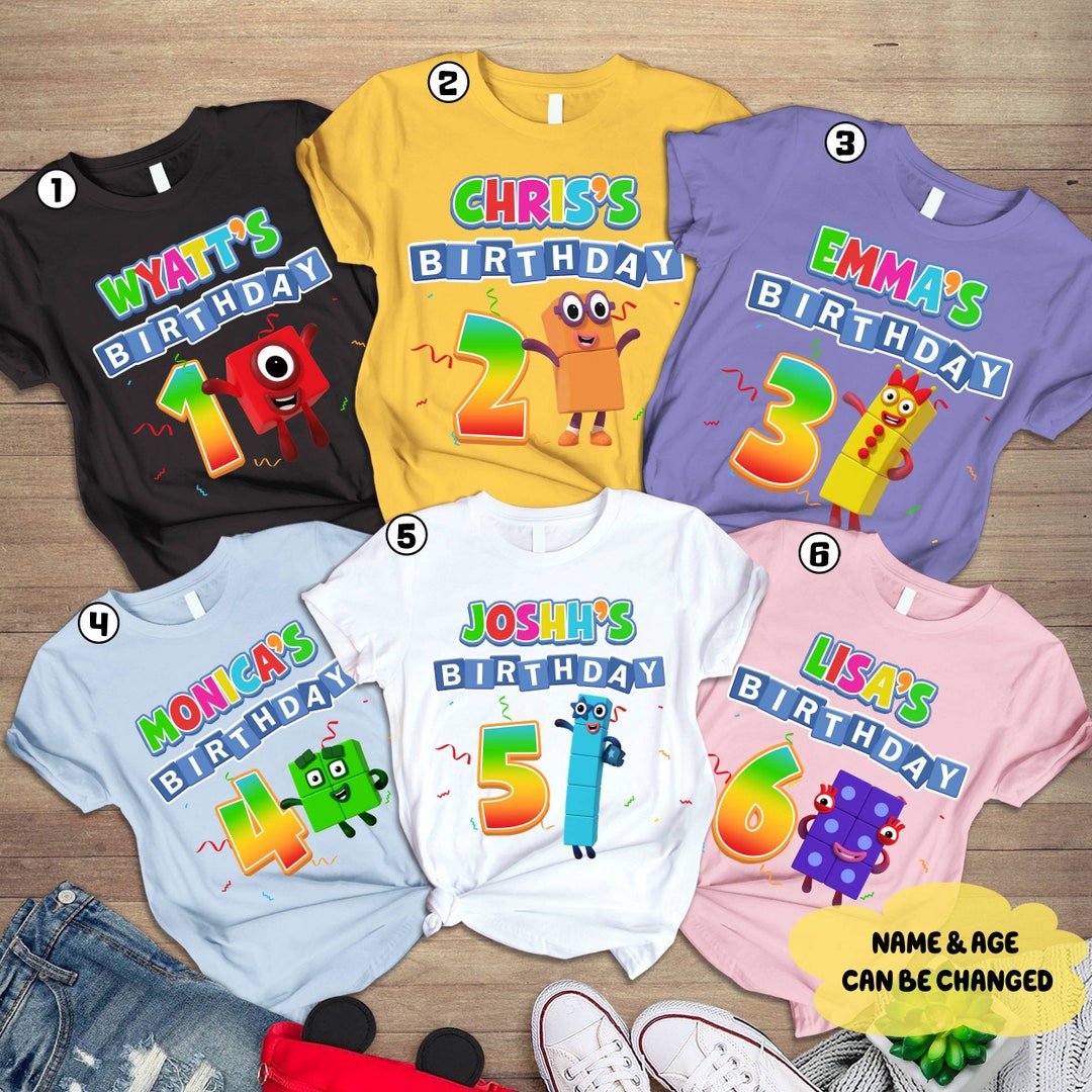 Personalized Numberblocks Family Birthday Shirt, Custom Birthday ...