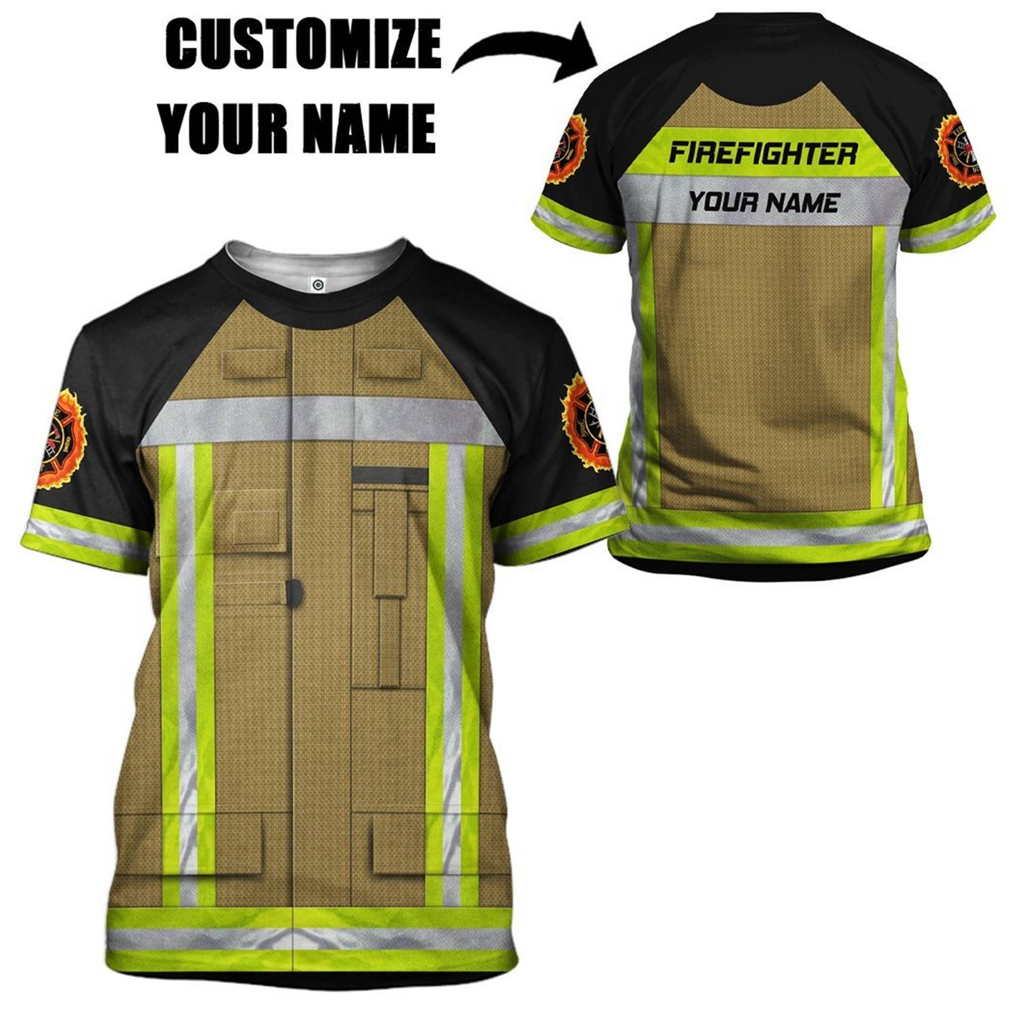 Customized Firefighter Uniform Halloween Costumes Hoodie, Firefighter ...