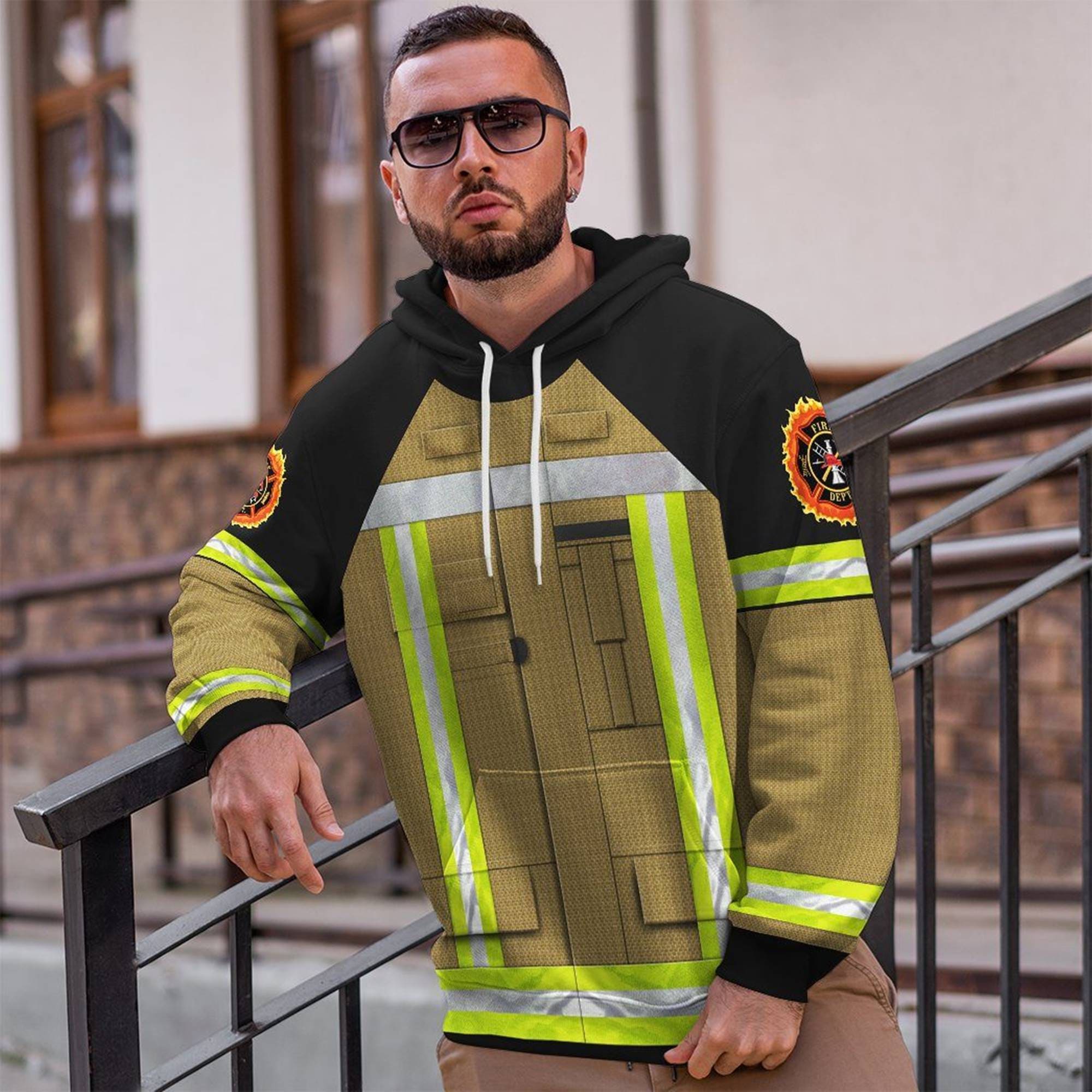 Customized Firefighter Uniform Halloween Costumes Hoodie, Firefighter ...