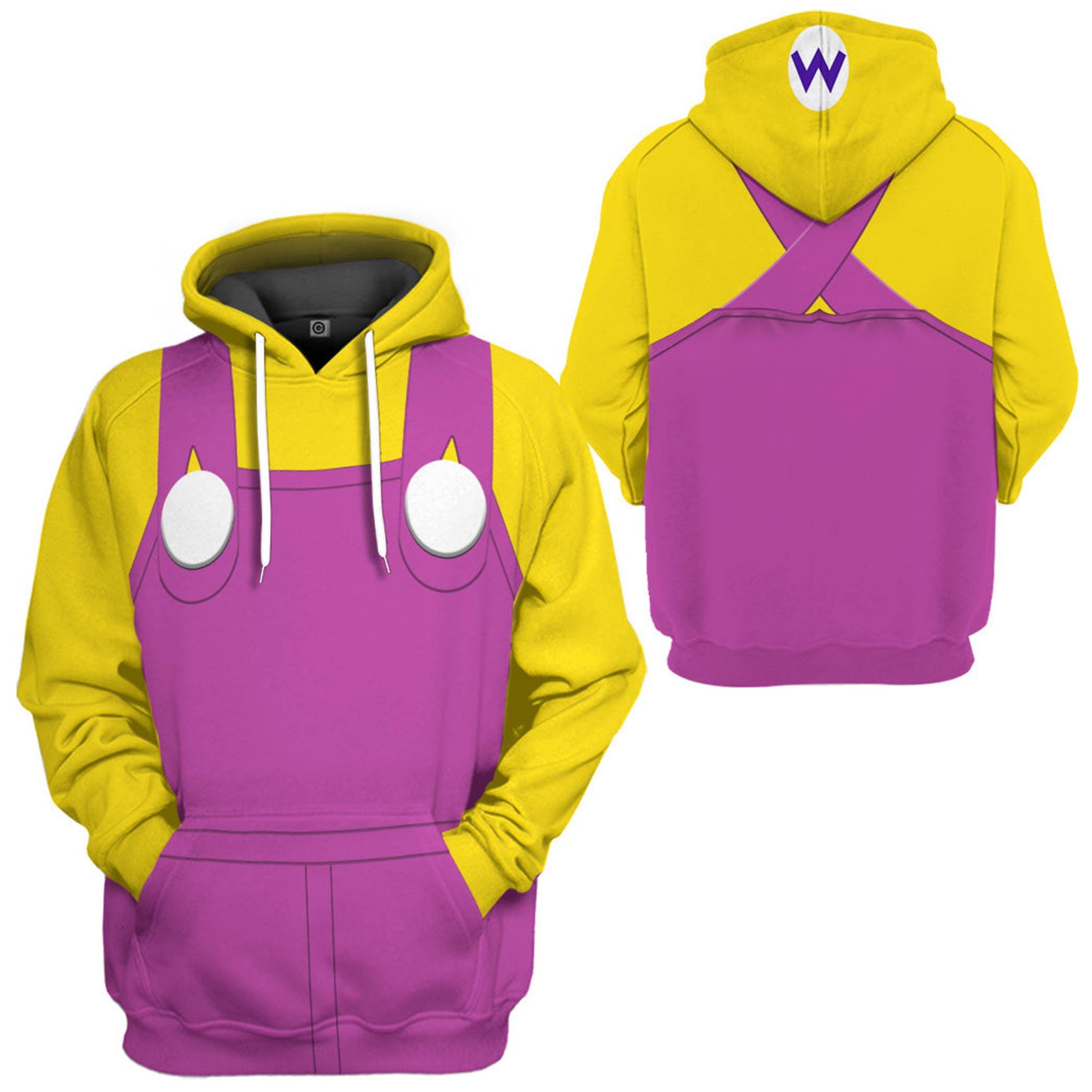 Wario Mario Halloween Costumes Hoodie, Super Mario Bros Cosplay Costume ...