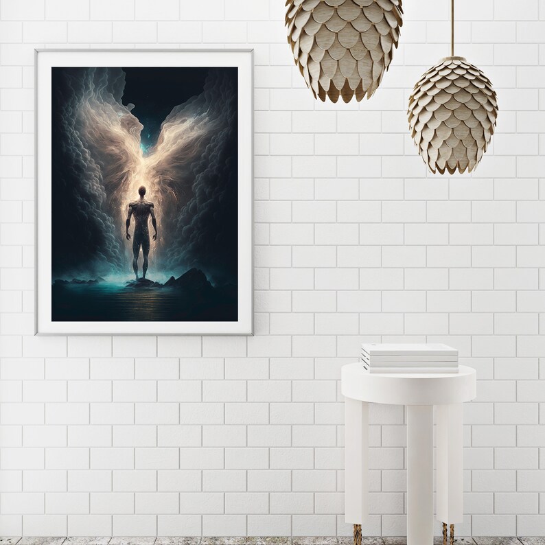 Abstract Christian Art Man Standing Before Yahweh Jehovah God - Etsy