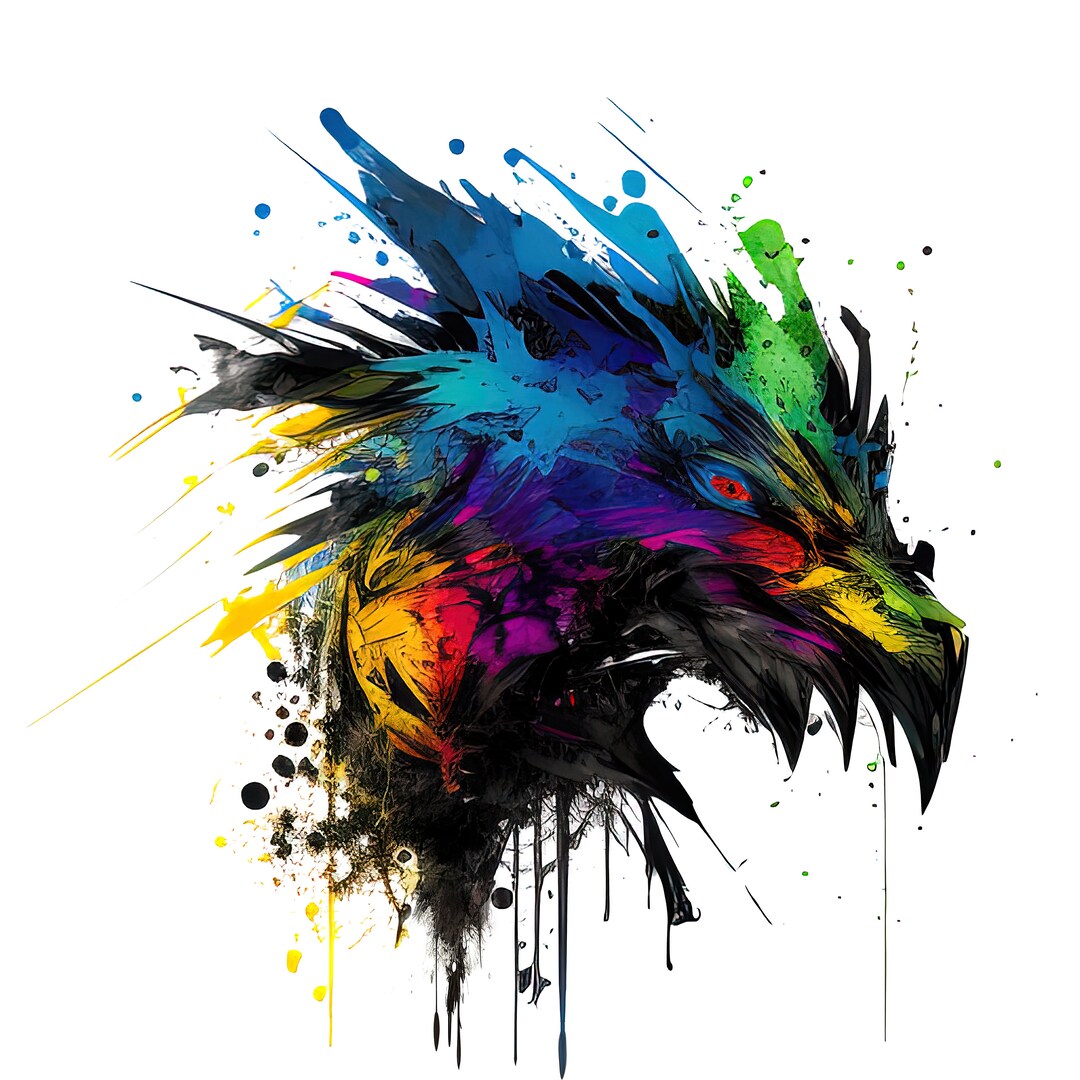 Multicolored Abstract Hawk Head Unisex Hooded Sweatshirt - Etsy