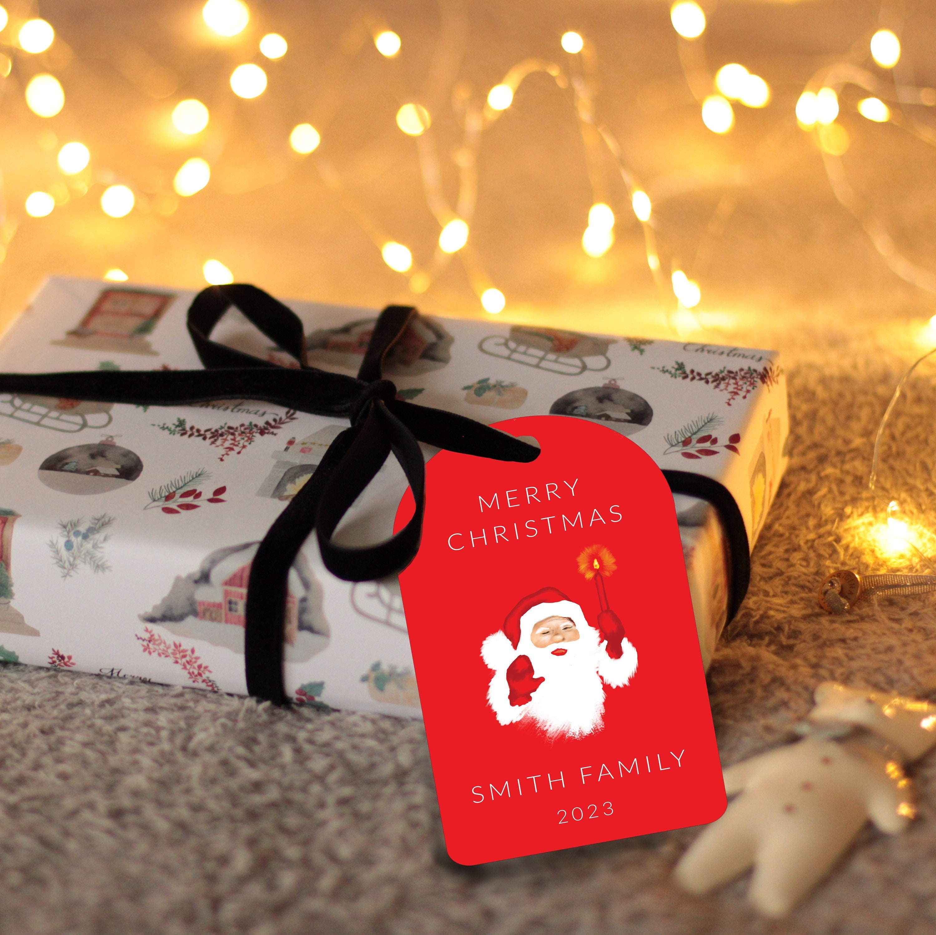 Merry Christmas Gift Tag, Printable Christmas Gift Tag, Personalized ...