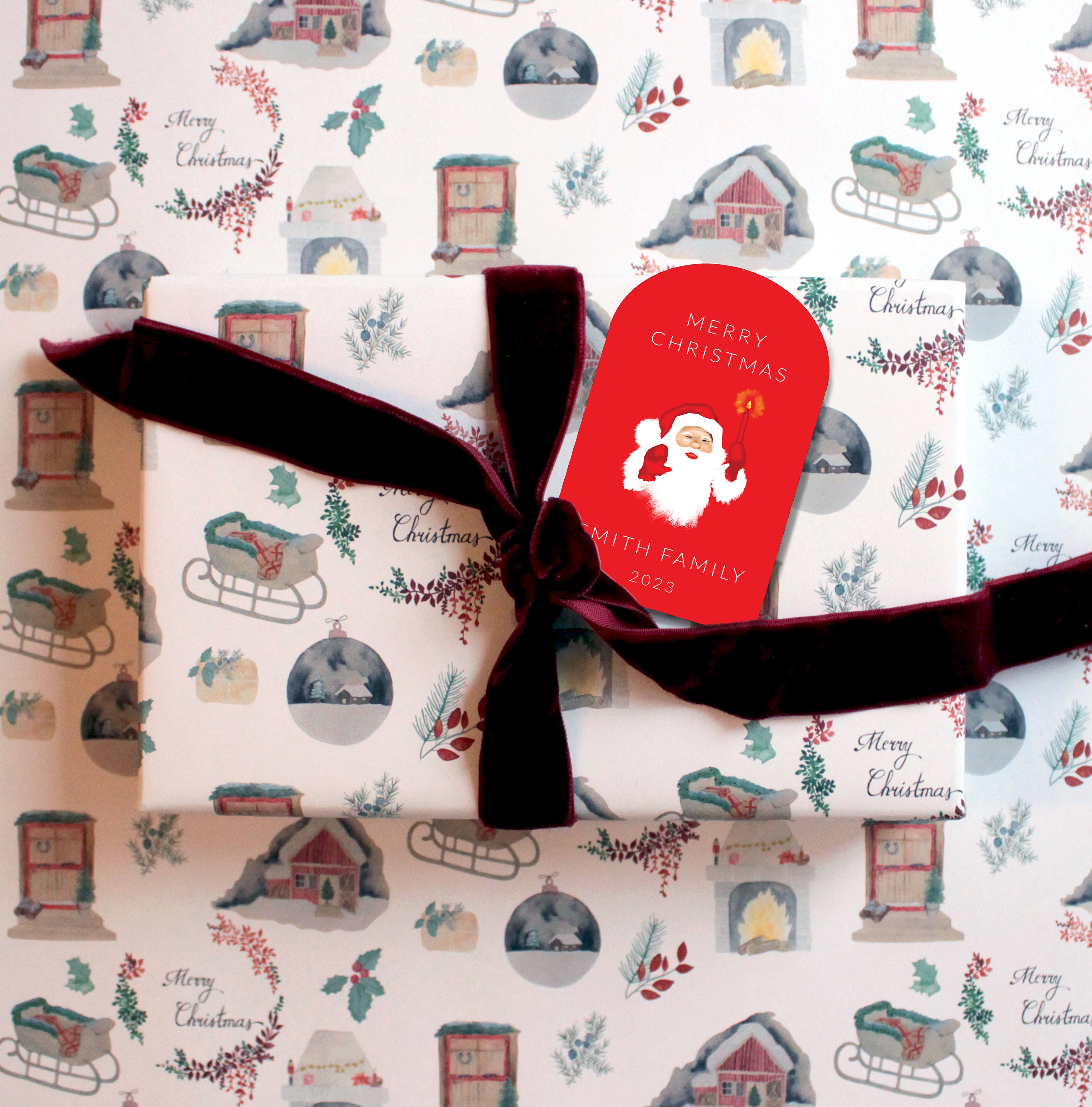 Merry Christmas Gift Tag, Printable Christmas Gift Tag, Personalized ...