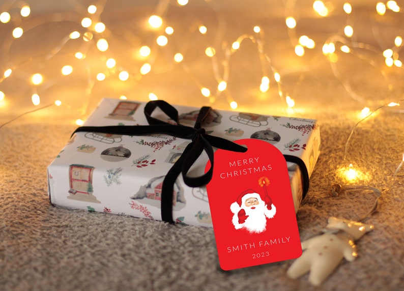 Merry Christmas Gift Tag, Printable Christmas Gift Tag, Personalized ...