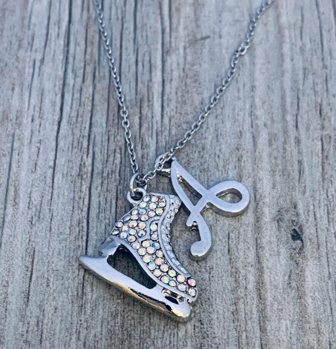 Personalized Girls Figure Skating Necklace, Ice Skating Pendent Charm ...