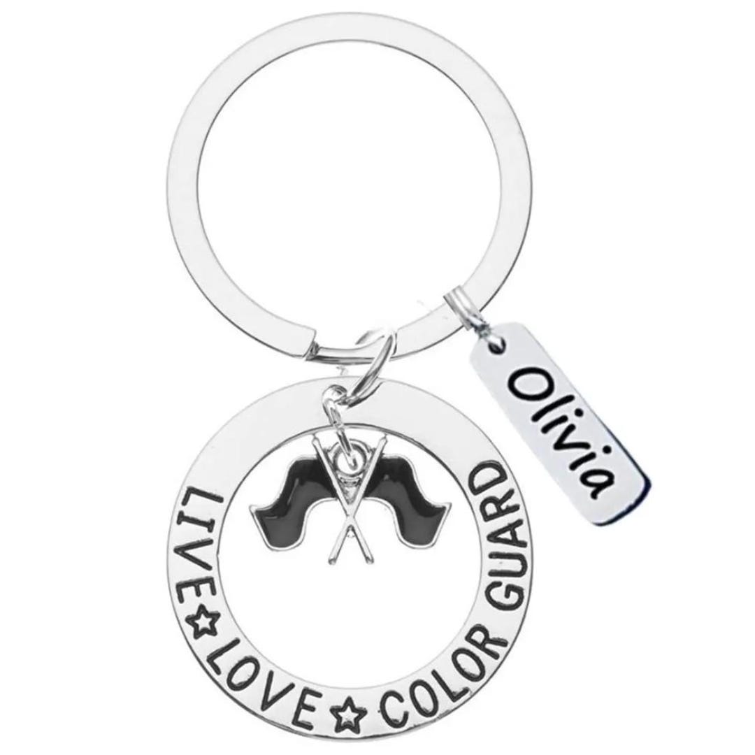 Personalized Color Guard Live Love Keychain, With Engraved Name, Color ...