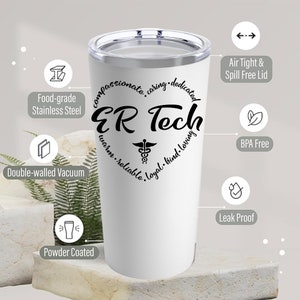 ER Tech Tumbler, 20oz, ER Tech Gift, Graduation Gift, Birthday Gift ...