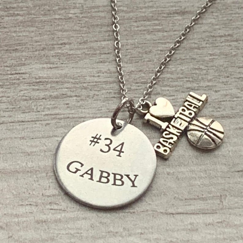 Personalized Basketball With Engraved Charm Necklace, Girls Basketball ...