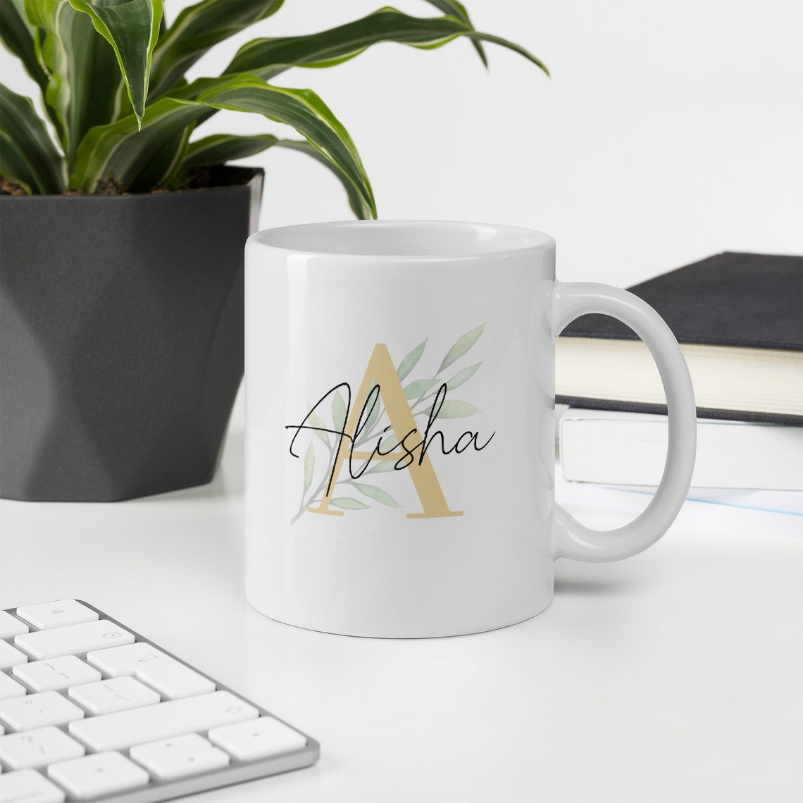 Custom Name Initial Mug Monogram Mug Personalised Name and - Etsy UK