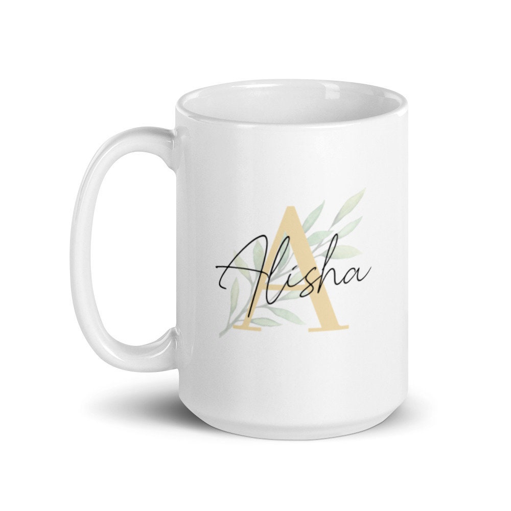 Custom Name Initial Mug Monogram Mug Personalised Name and - Etsy UK