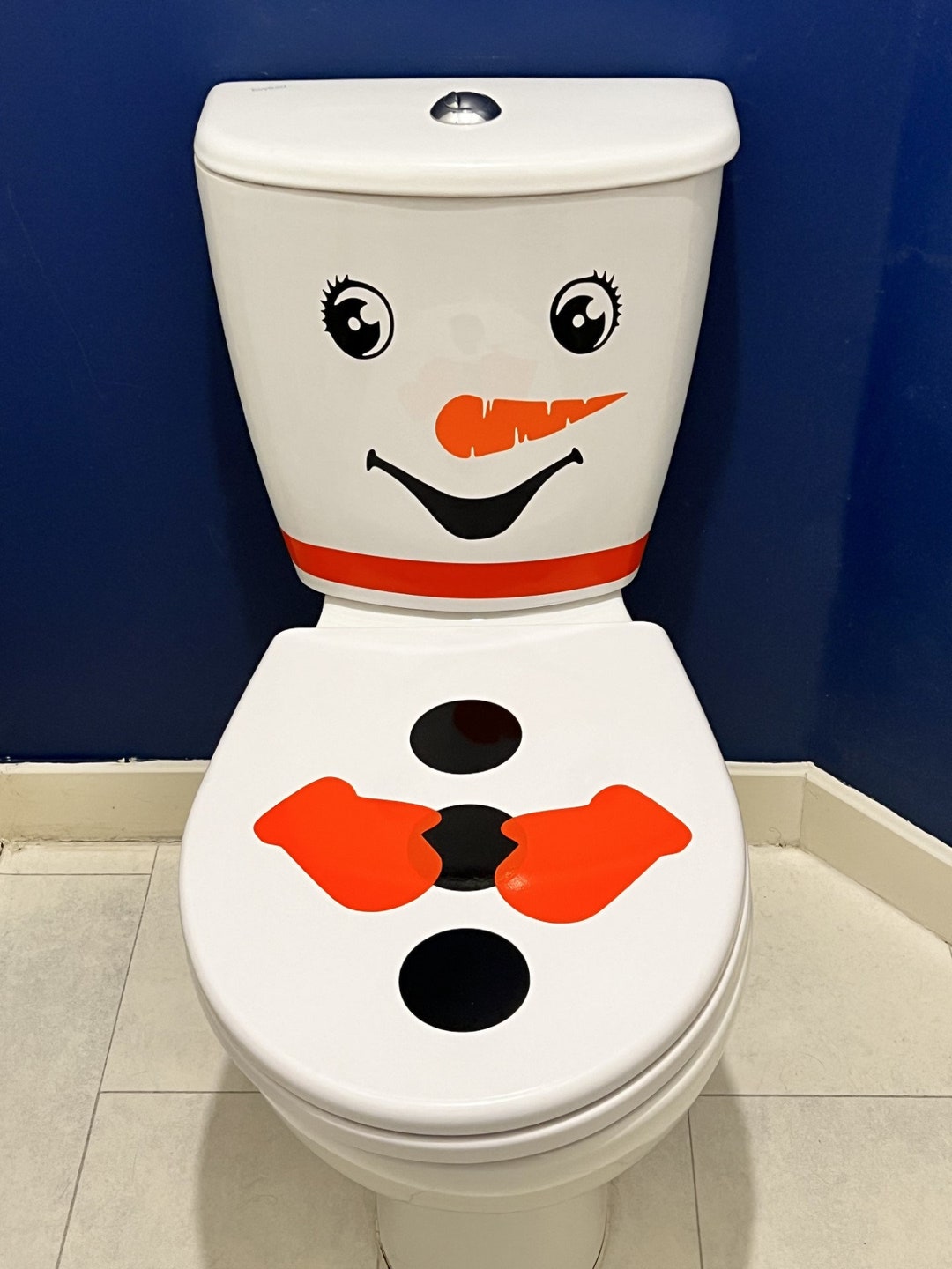 Snowman Toilet Seat Vinyl Decal/sticker Christmas Home Decor Office ...