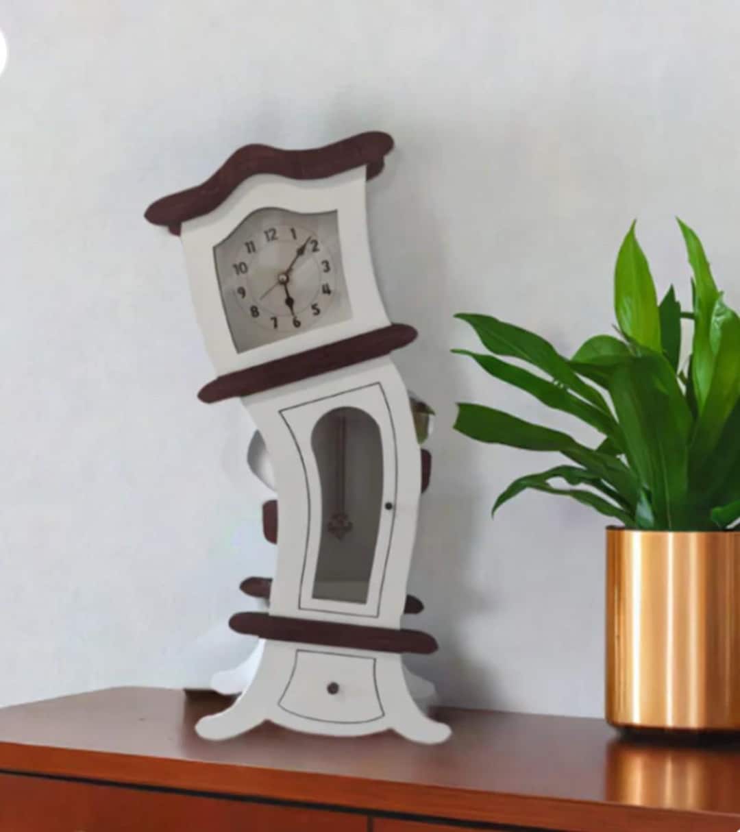 Tilting Tabletop Grandfather Clock, Wonky Clock, UK Made Home or Office ...