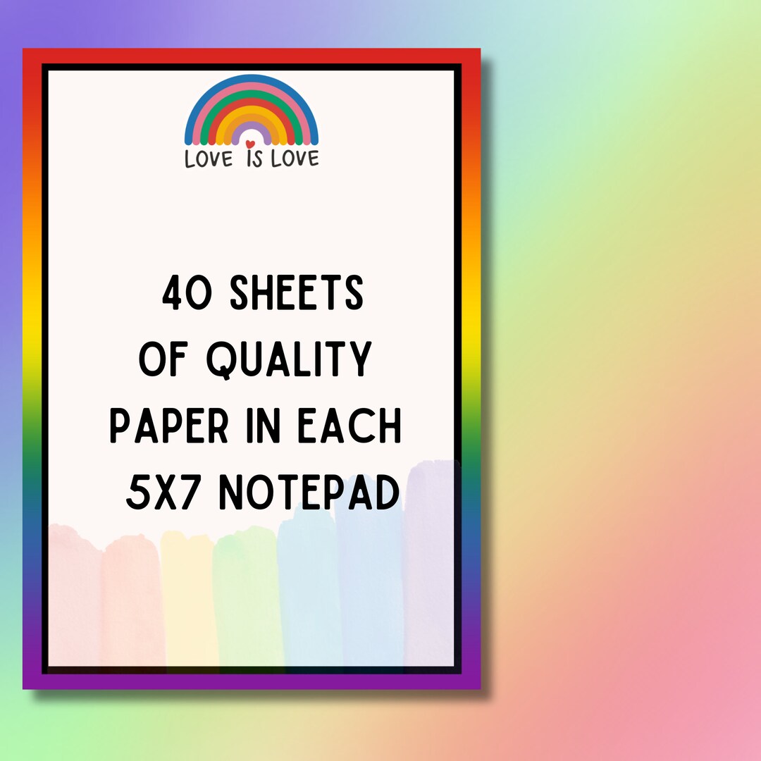 Pride! Love is Love Rainbow Notepad - Etsy