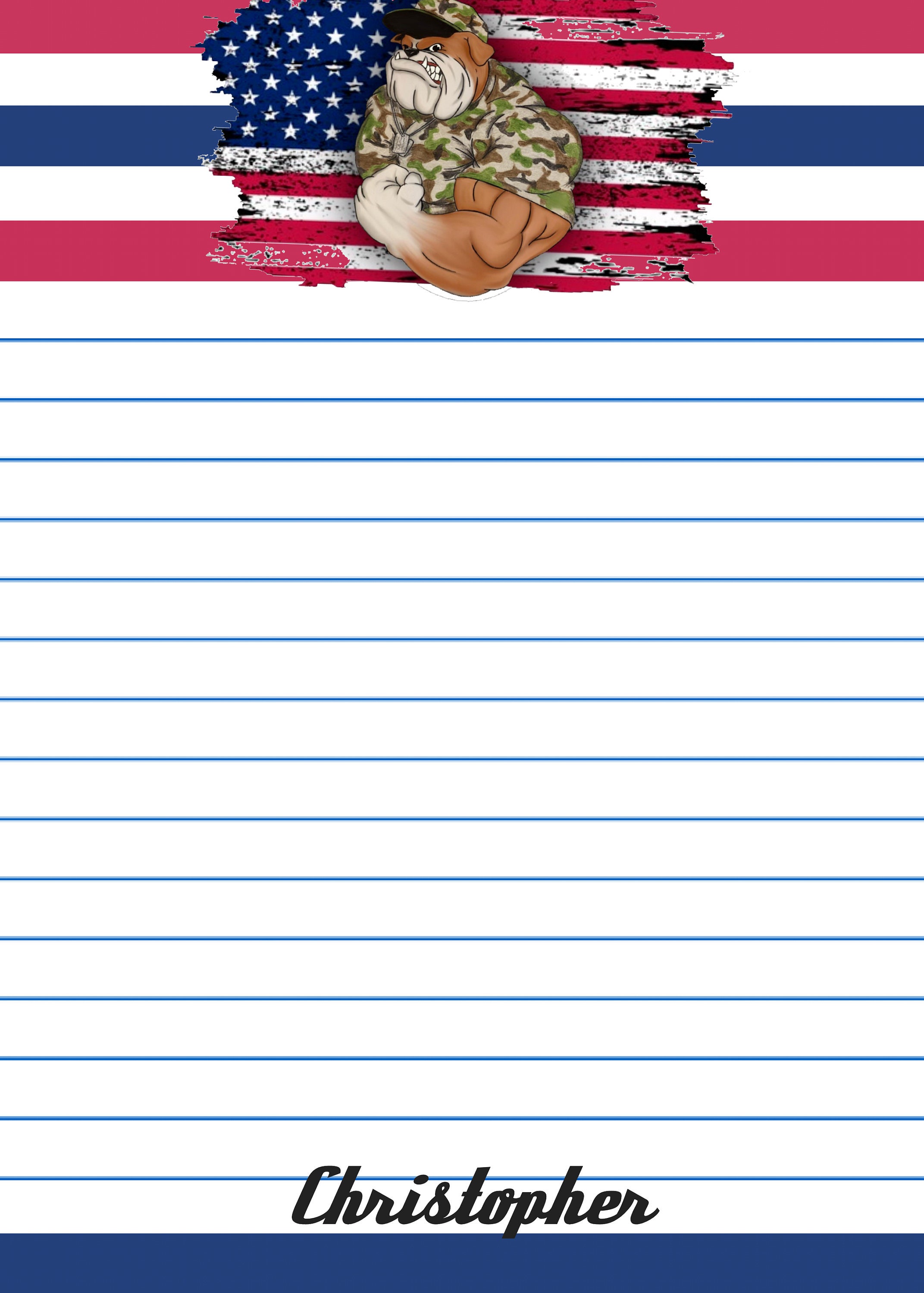 Custom Notepad, Personalized Writing Pad, Notepad, Patriotic Paper ...