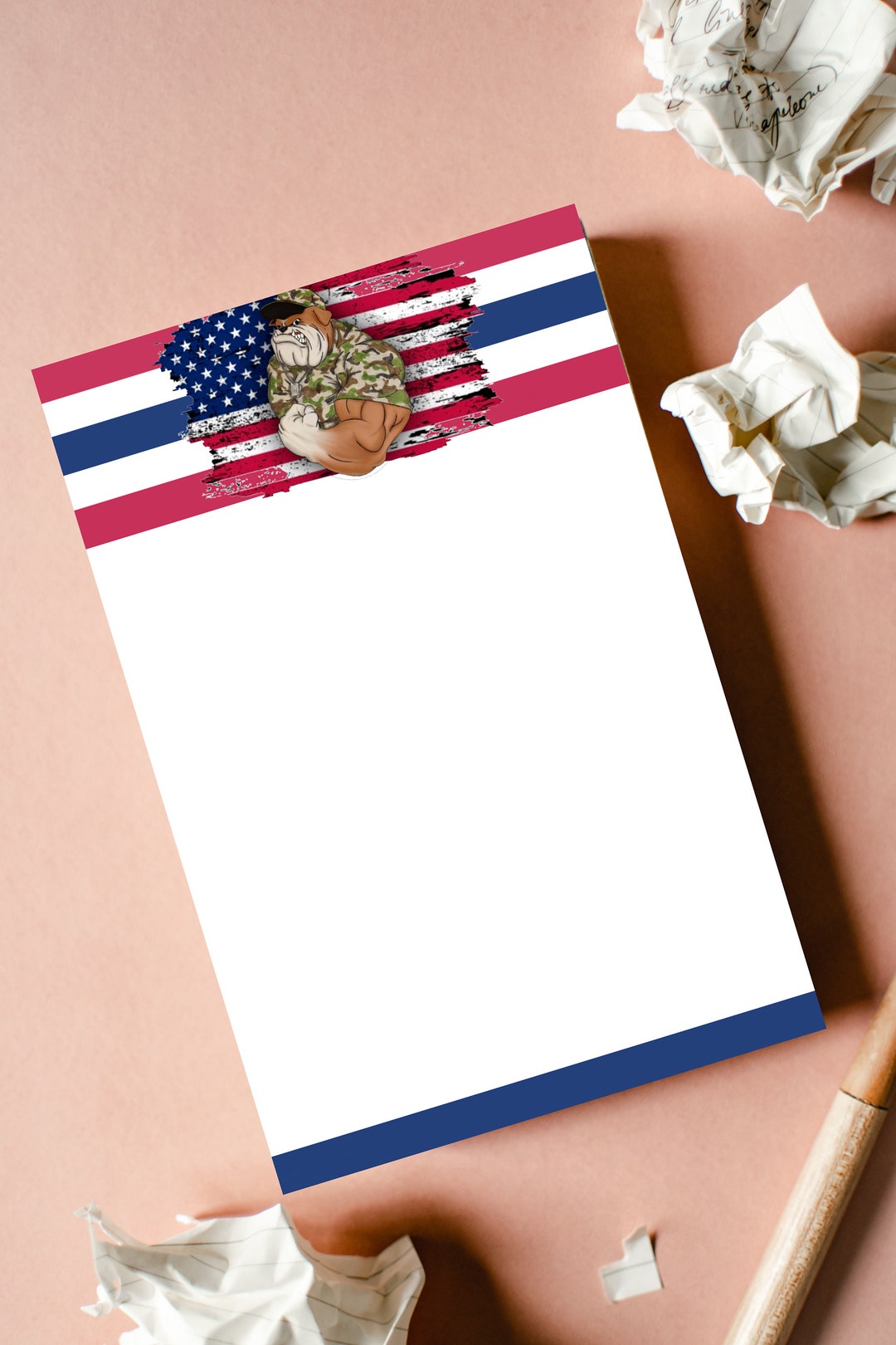 Custom Notepad, Personalized Writing Pad, Notepad, Patriotic Paper ...