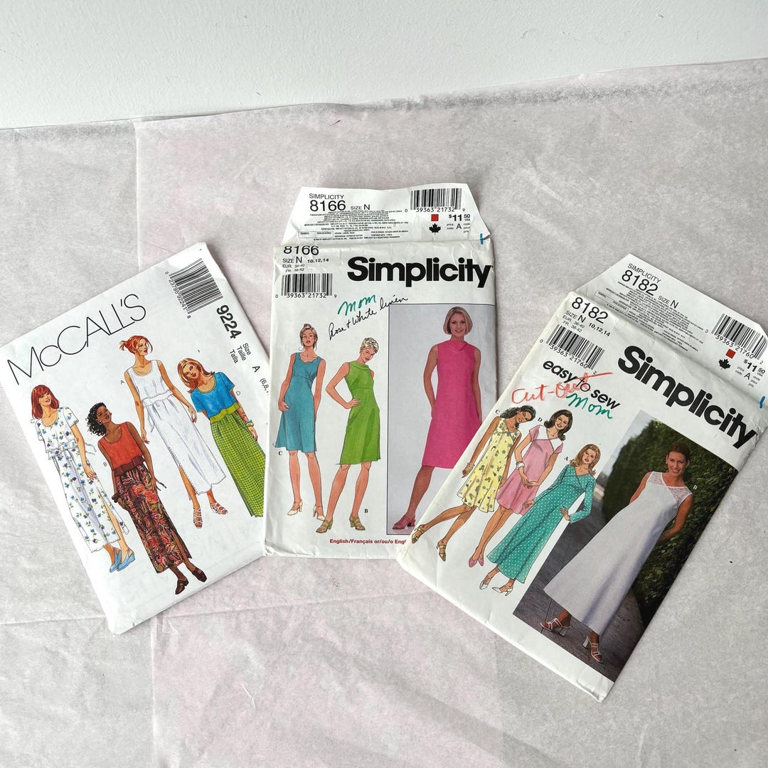 Vintage 1990s Womens Dress Sewing Patterns / Lot of 3 /mccalls 9924 ...