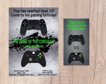 Video Game Invite, Xbox Party, Game Party Invitation, Gamer Video Game ...