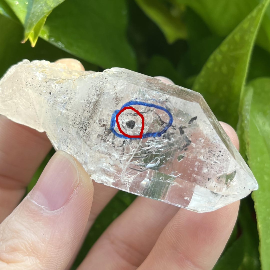 Natural Moving Water Bubble Quartz Crystal, Enhydro Skeletal Quartz ...