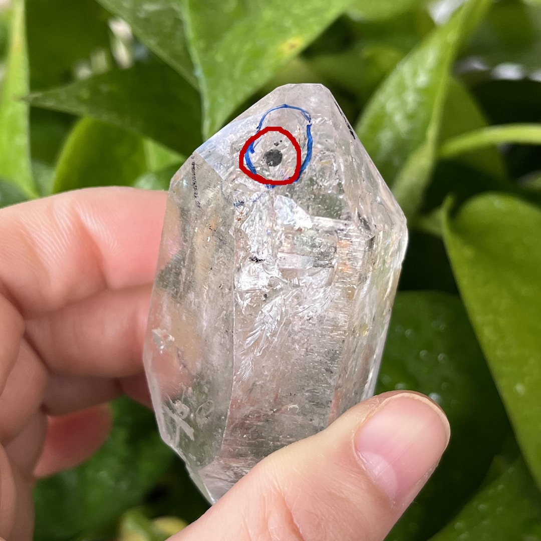 Natural Moving Water Bubble Quartz Crystal, Enhydro Skeletal Quartz ...