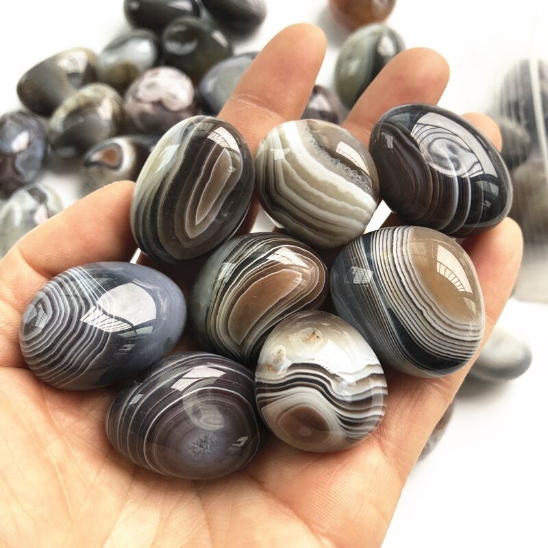 Polished Irregular Stripe Grey Agate Tumbled Stone Reiki - Etsy