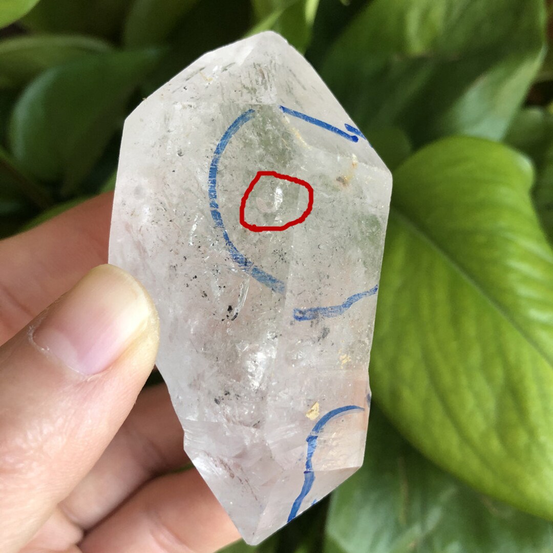 Natural Moving Water Bubble Quartz Crystal, Enhydro Skeletal Quartz ...