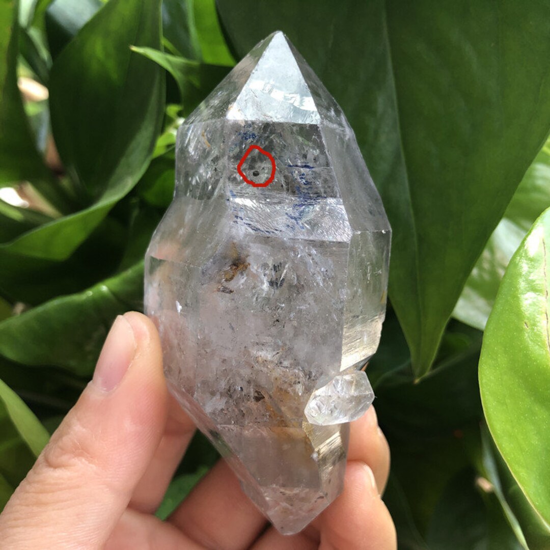 Natural Moving Water Bubble Quartz Crystal, Enhydro Skeletal Quartz ...