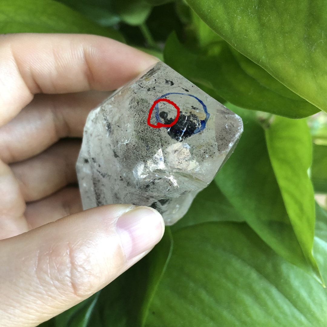 Natural Moving Water Bubble Quartz Crystal, Enhydro Skeletal Quartz ...