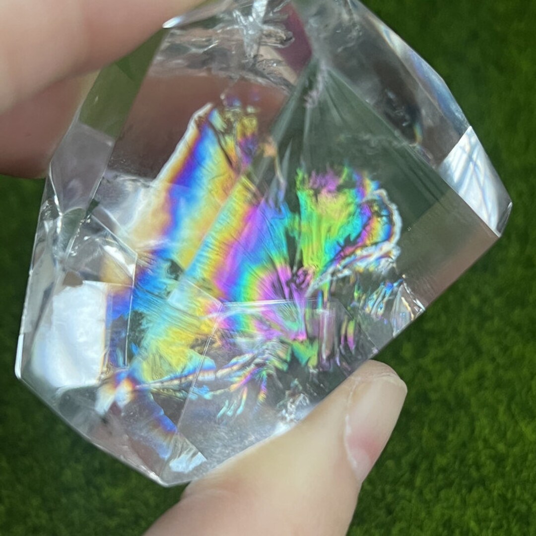 Polished Irregular Clear Rainbow Quartz Crystal Freeform Facet Crystal ...