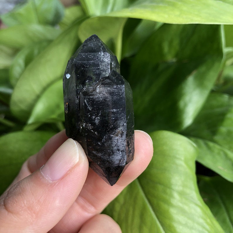Natural Black Phantom Skeletal Quartz Elestial Quartz Crystal | Etsy