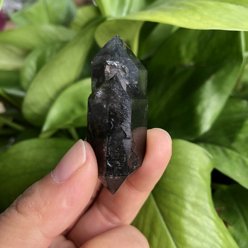 Natural Black Phantom Skeletal Quartz Elestial Quartz Crystal | Etsy
