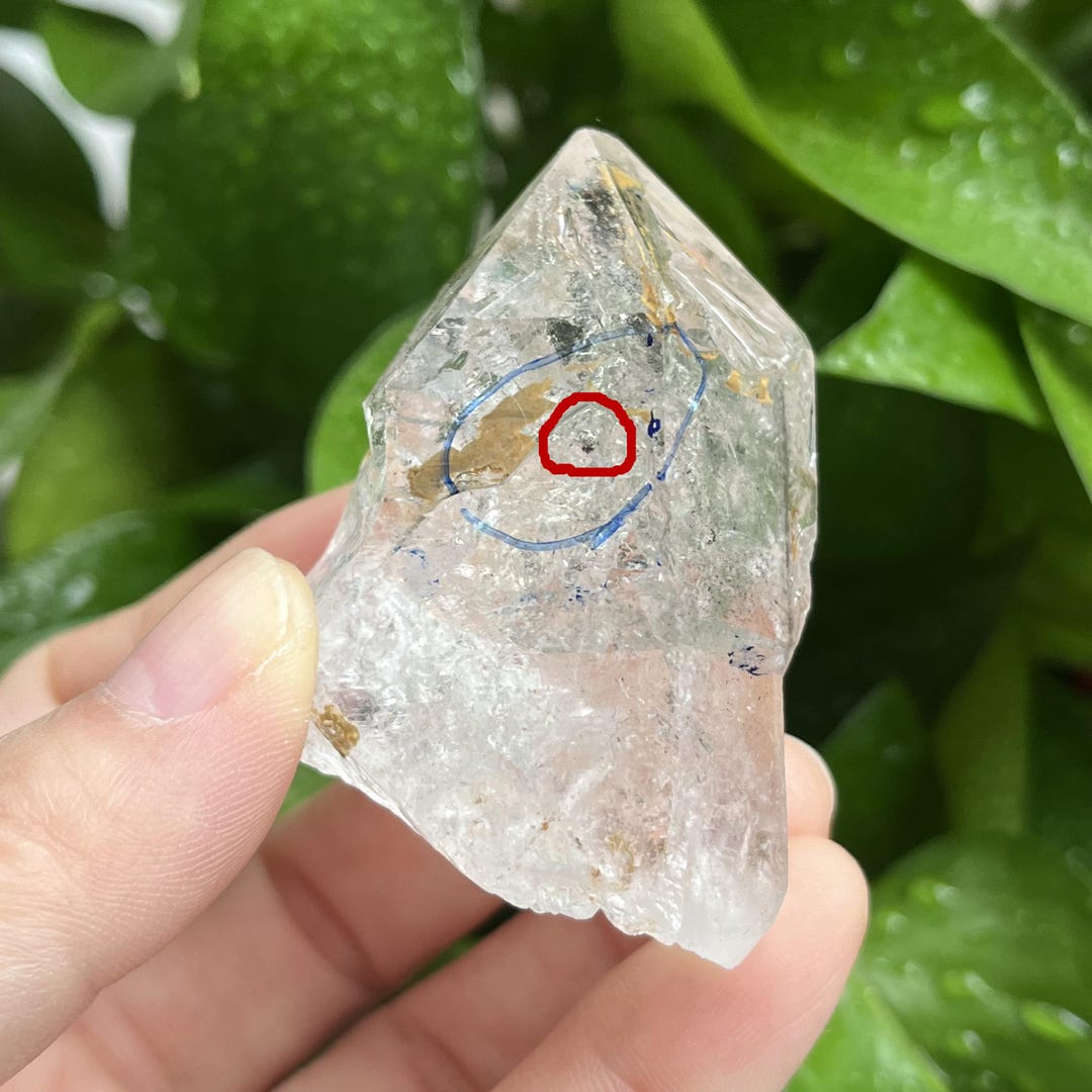 Enhydro Quartz Crystal, Moving Water Bubble, Skeletal Quartz Specimen ...