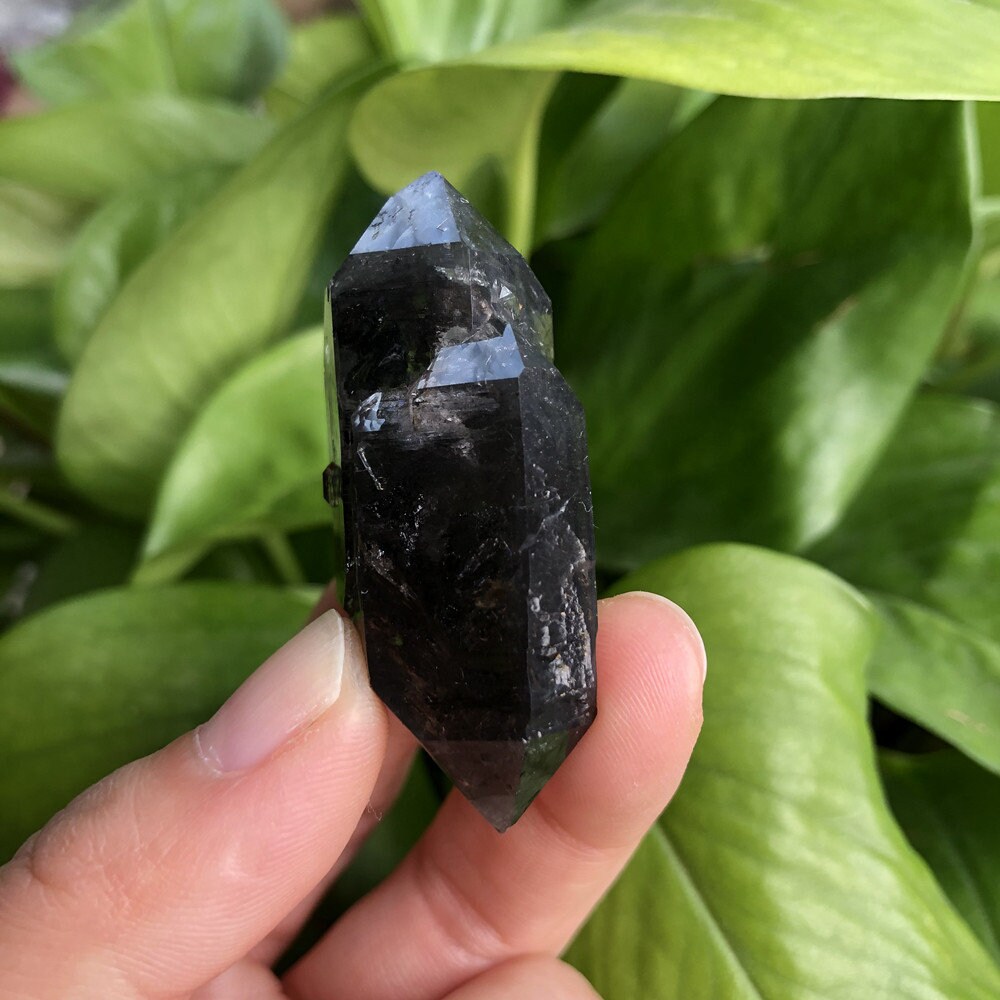 Natural Black Phantom Skeletal Quartz Elestial Quartz Crystal | Etsy