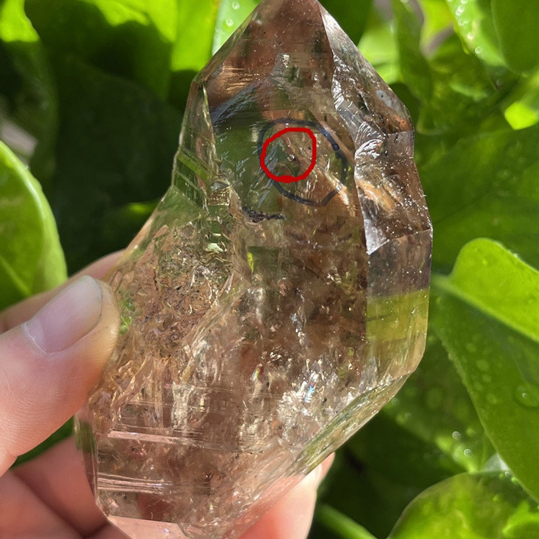 Natural Moving Water Bubble Quartz Crystal, Enhydro Skeletal Quartz ...