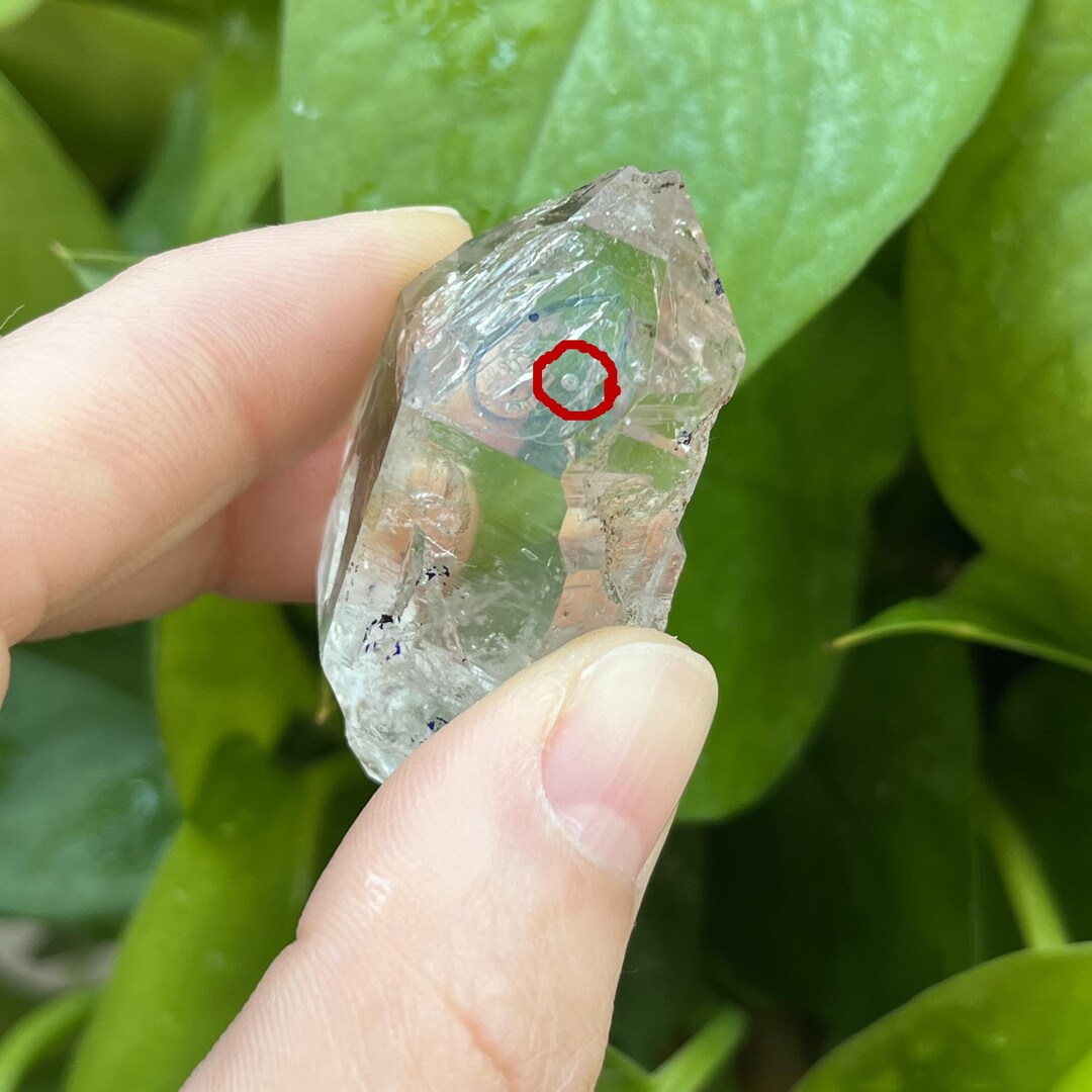 Natural Moving Water Bubble Quartz Crystal, Enhydro Skeletal Quartz ...