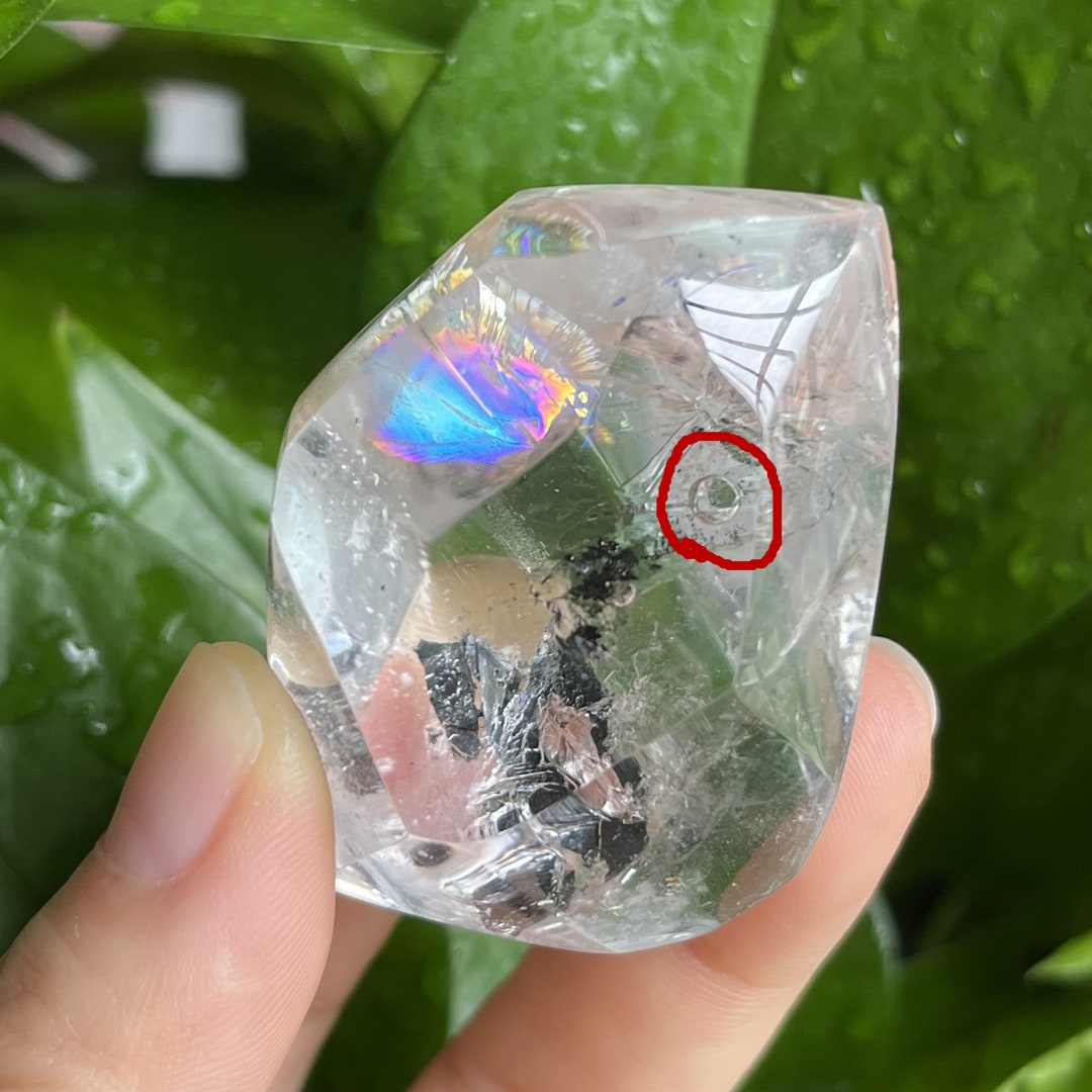 Natural Moving Water Bubble Quartz Crystal, Enhydro Skeletal Quartz ...