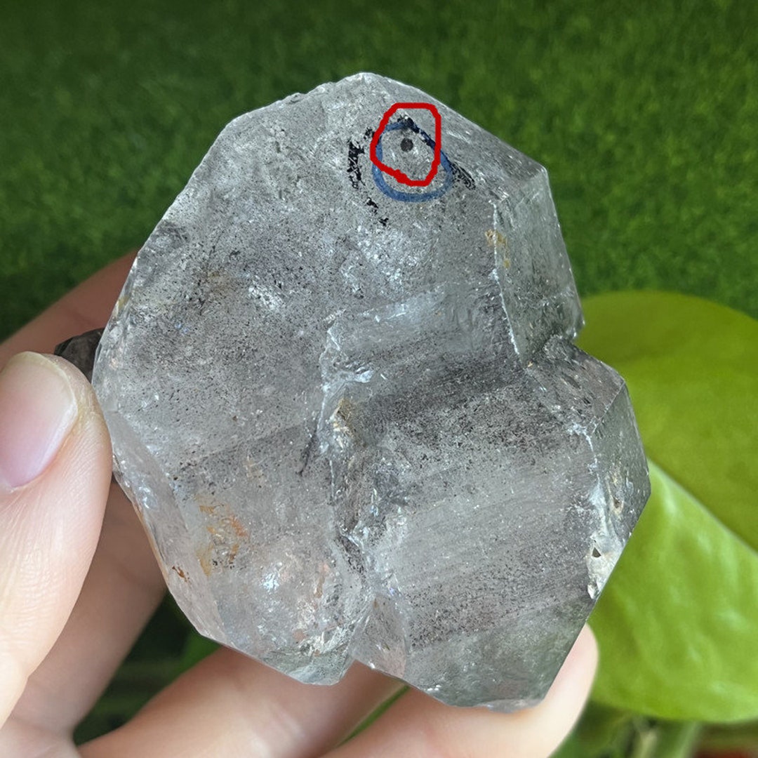 Natural Moving Water Bubble Quartz Crystal, Enhydro Skeletal Quartz ...
