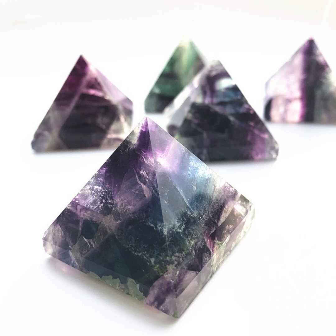 Polished Natural Rainbow Fluroite Crystal Pyramid Point Tower - Etsy