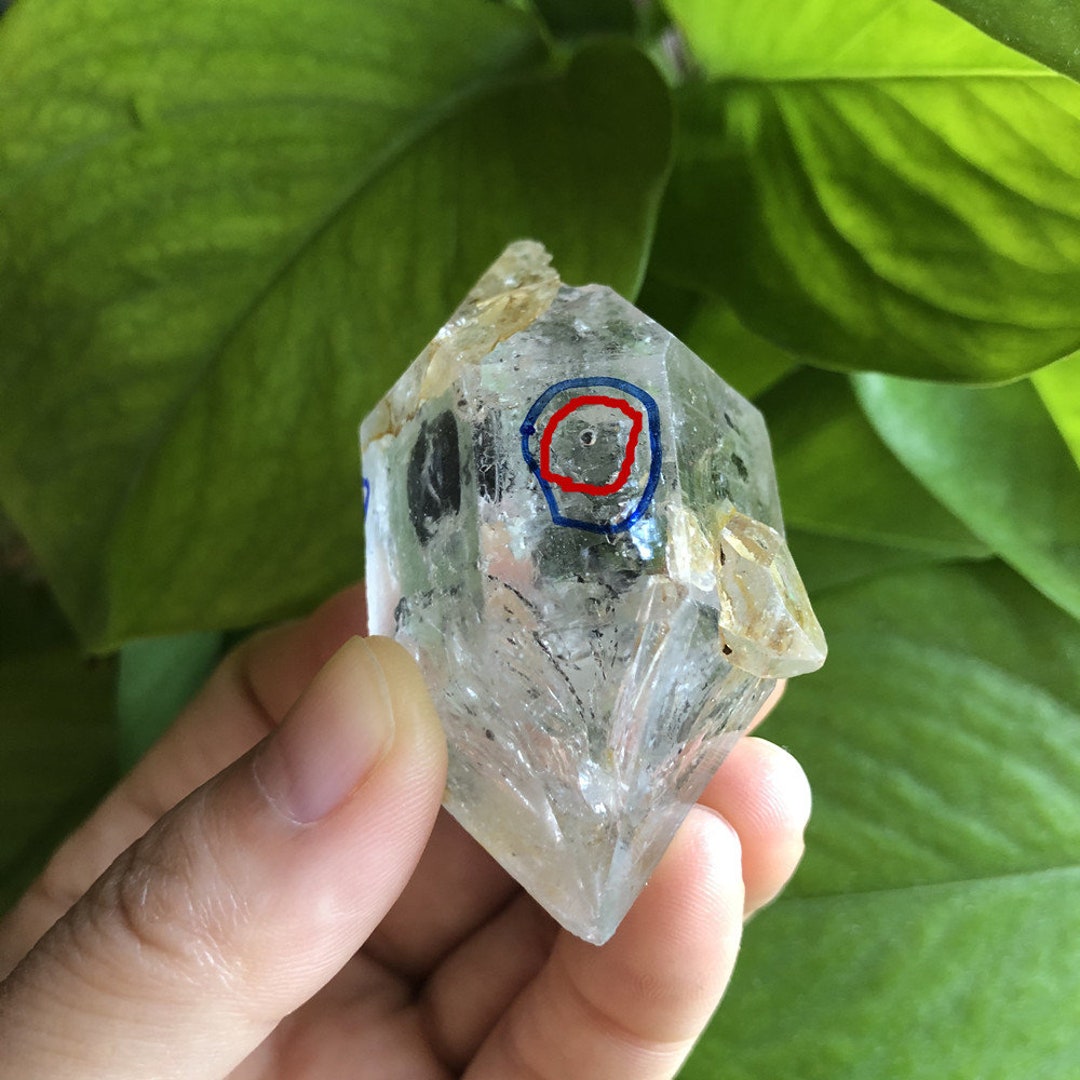 Natural Moving Water Bubble Quartz Crystal, Enhydro Skeletal Quartz ...