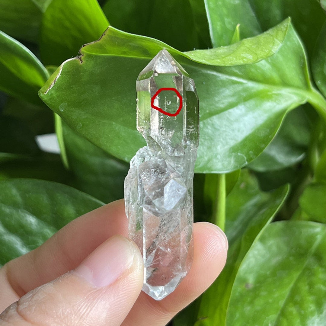 Natural Moving Water Bubble Quartz Crystal, Enhydro Skeletal Quartz ...