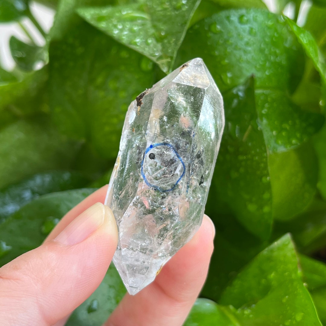 Natural Moving Water Bubble Quartz Crystal Enhydro Skeletal Quartz ...