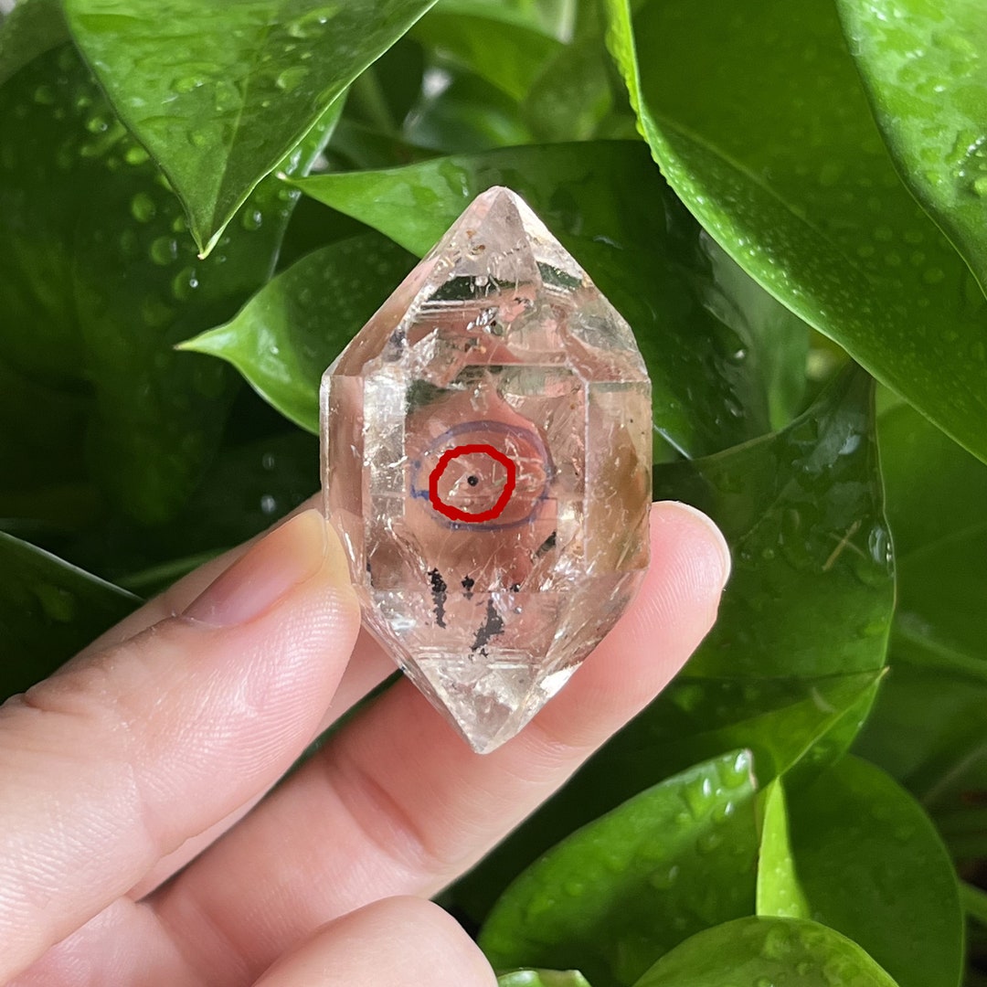 Natural Moving Water Bubble Quartz Crystal, Enhydro Herkimer Diamond ...