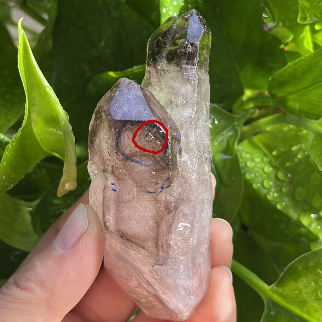 Natural Moving Water Bubble Quartz Crystal, Enhydro Skeletal Quartz ...